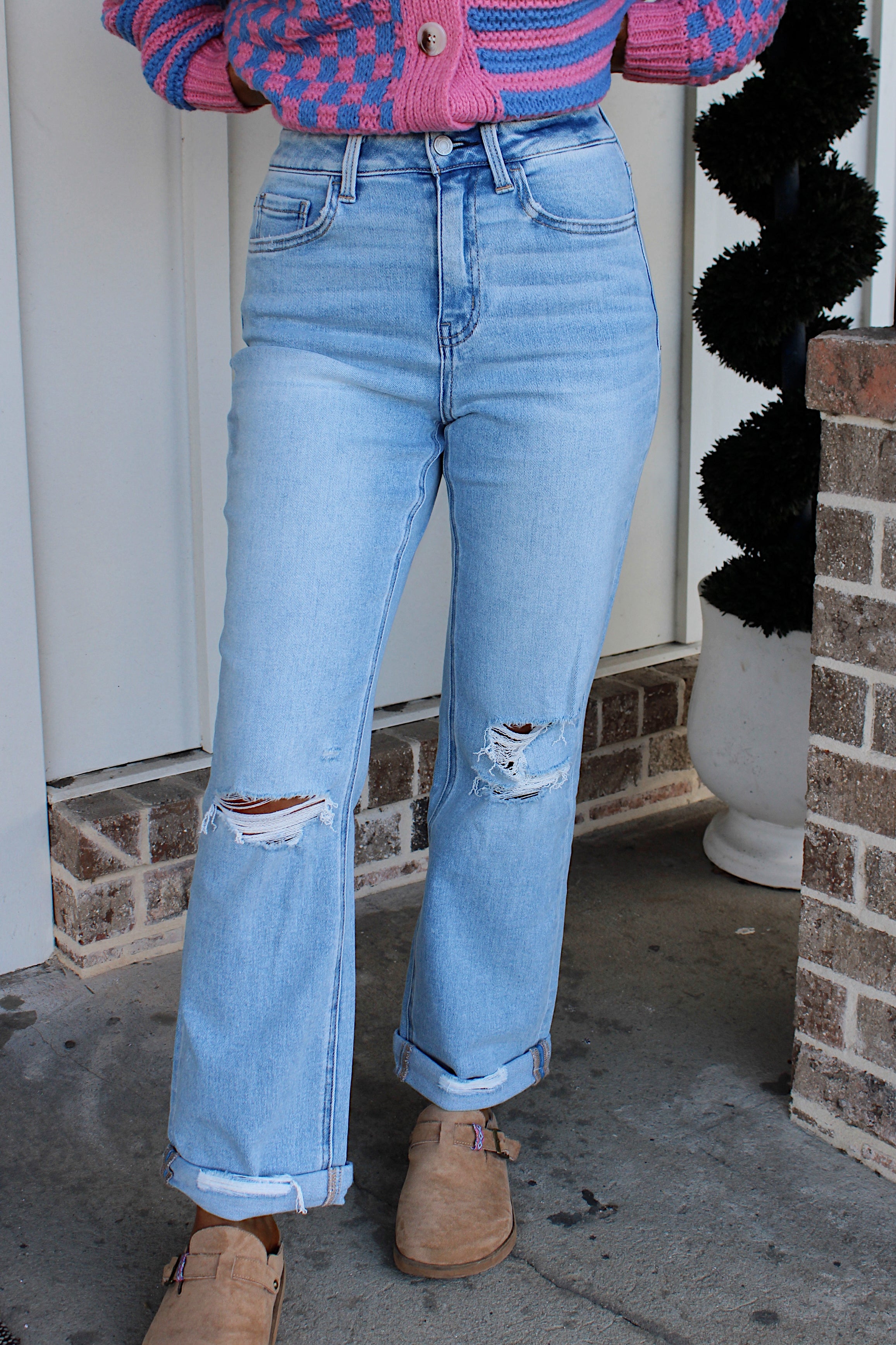 Flying monkey | High Rise Roll Up Crop Straight – J&G Co.